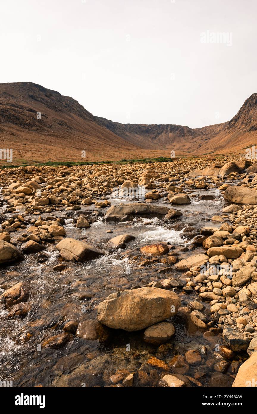Rocky stream running through Tablelands in Gros Morne, Newfoundland ...