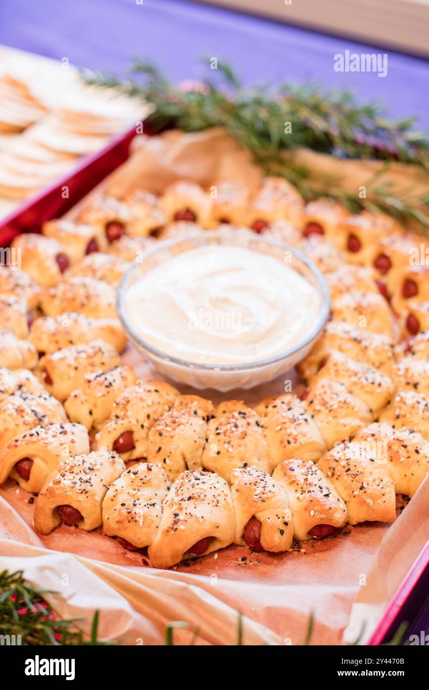 Christmas horderves with pigs in the blanket Stock Photo - Alamy