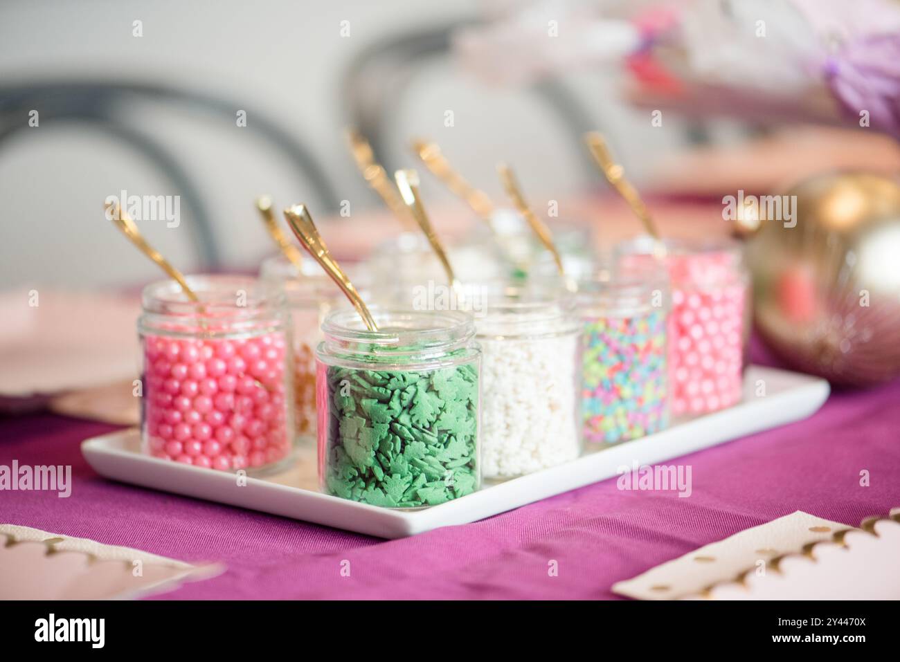 Sprinkles in different shapes for decorating cookies Stock Photo - Alamy