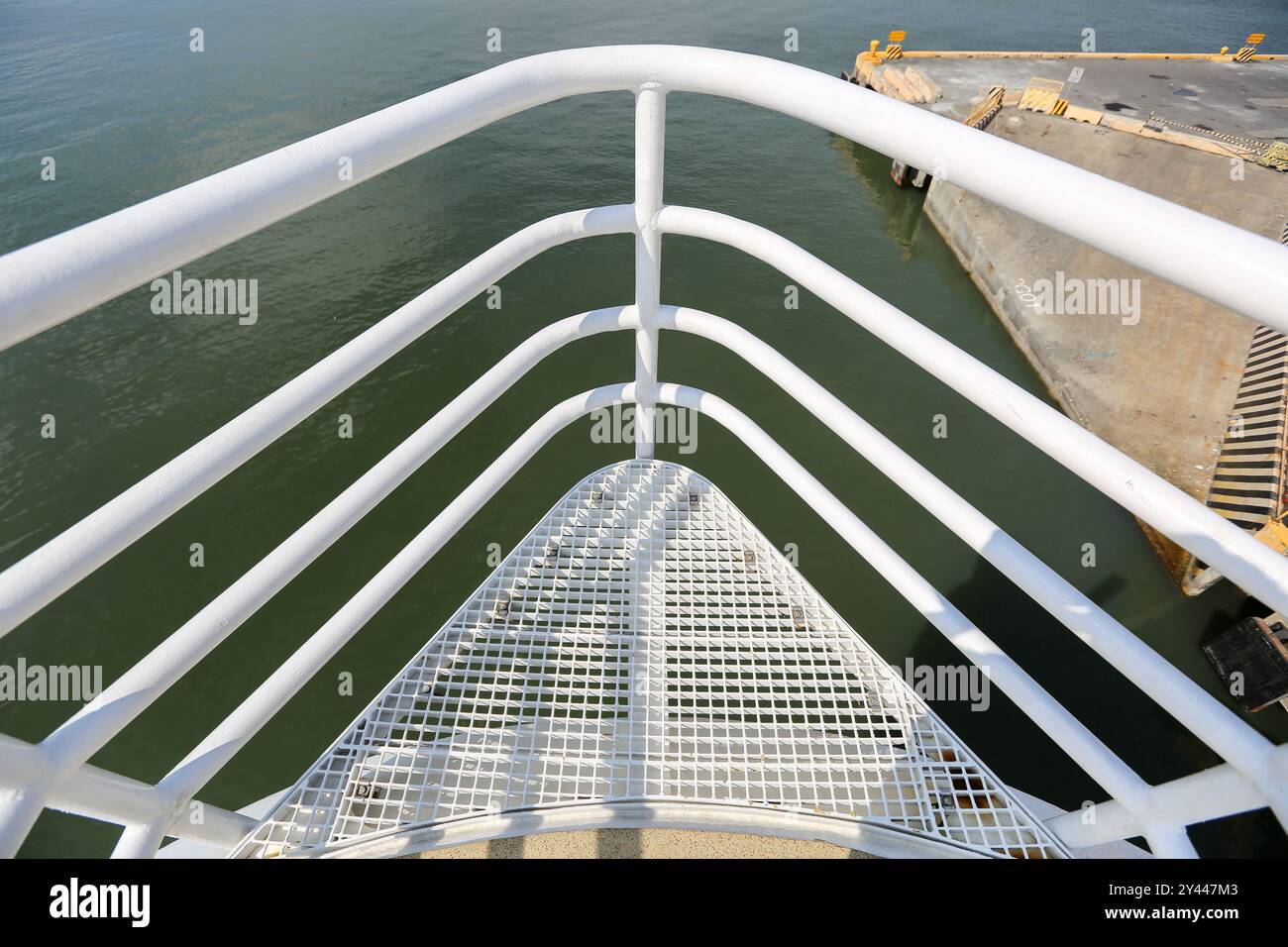 Foredeck guardrail on the bow of RESORTS WORLD ONE cruise ship (former ...