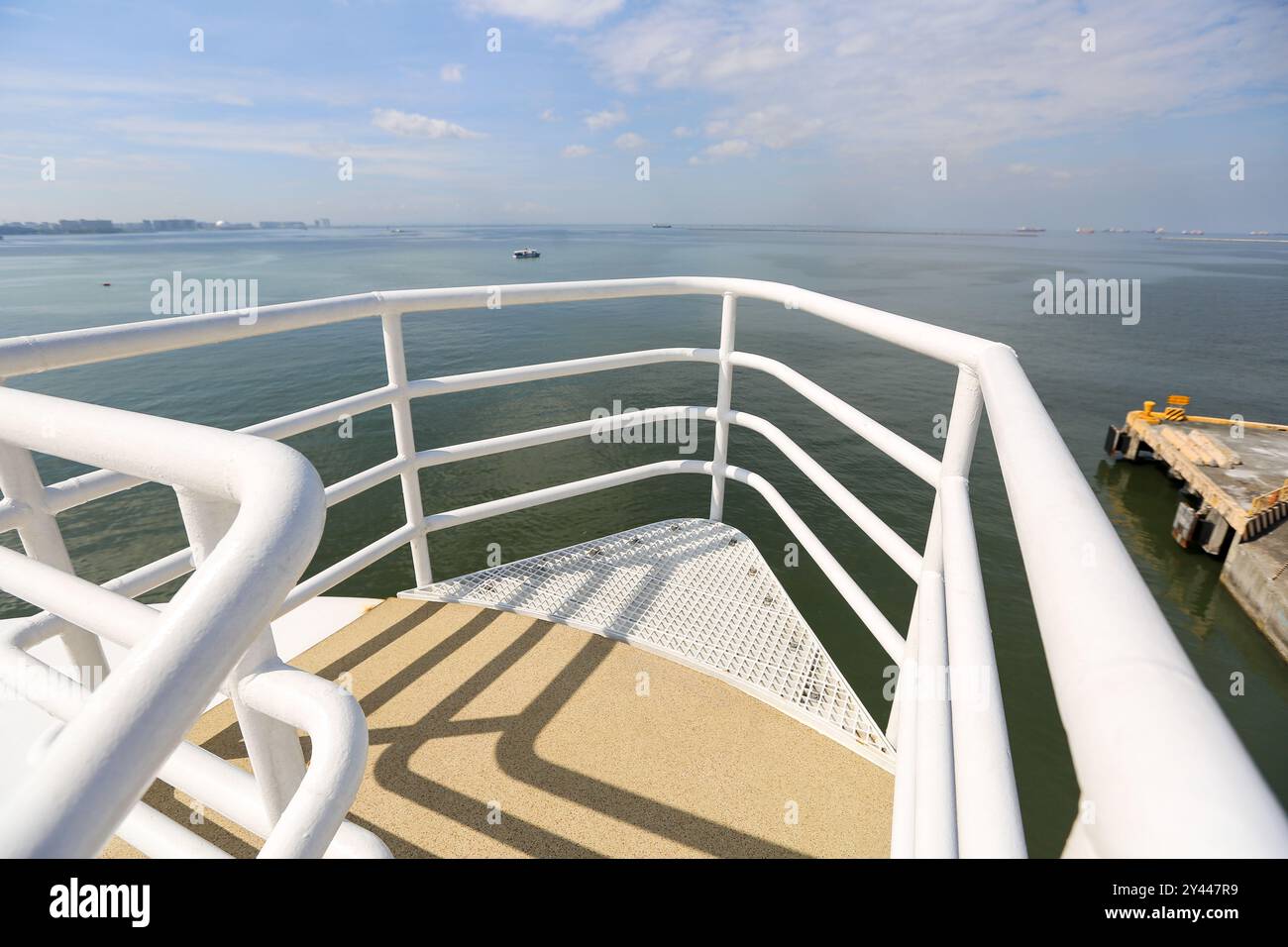 Foredeck guardrail on the bow of RESORTS WORLD ONE cruise ship (former ...