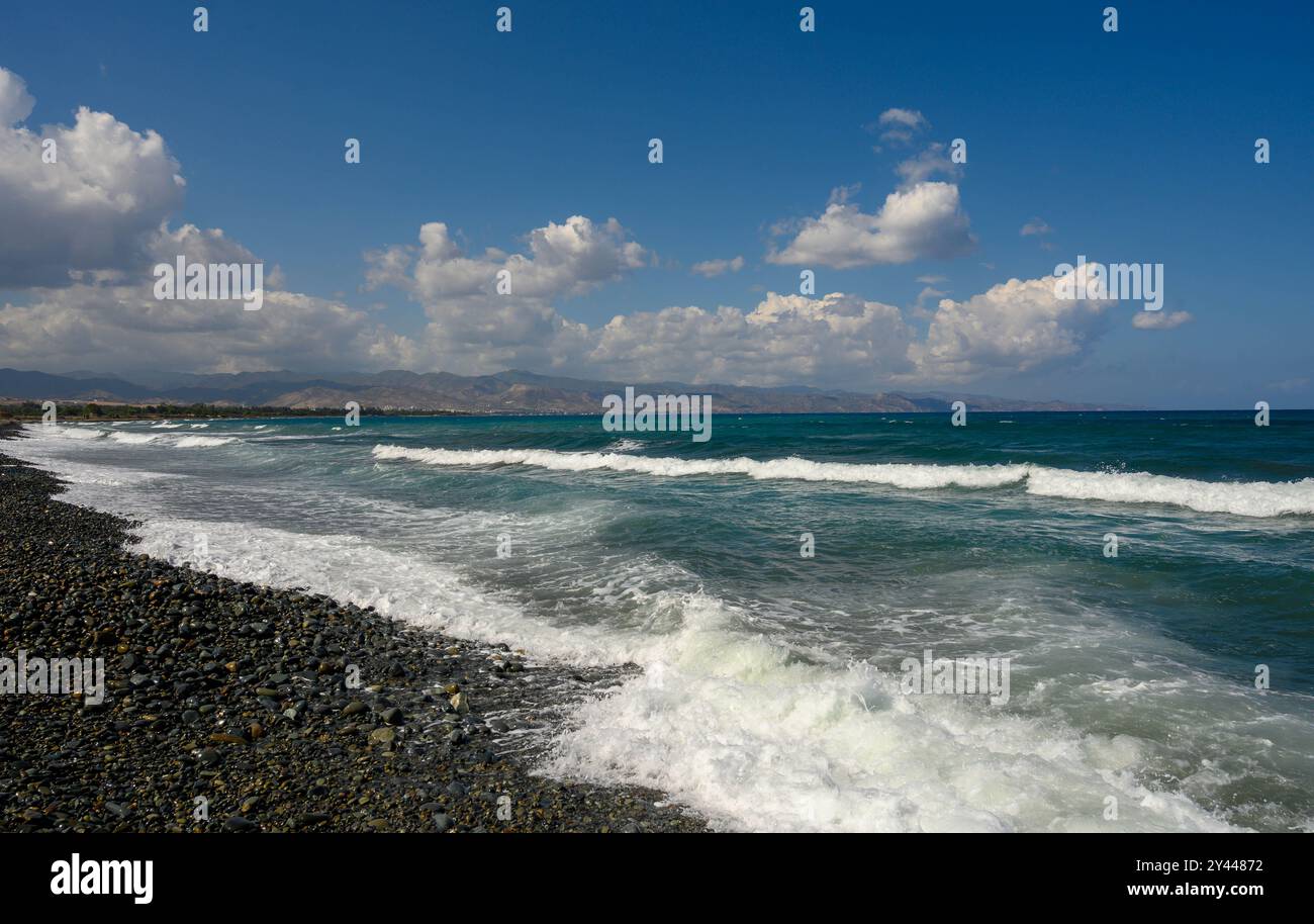 view of mediterranean sea and mountains in cyprus in summer 2024 Stock ...