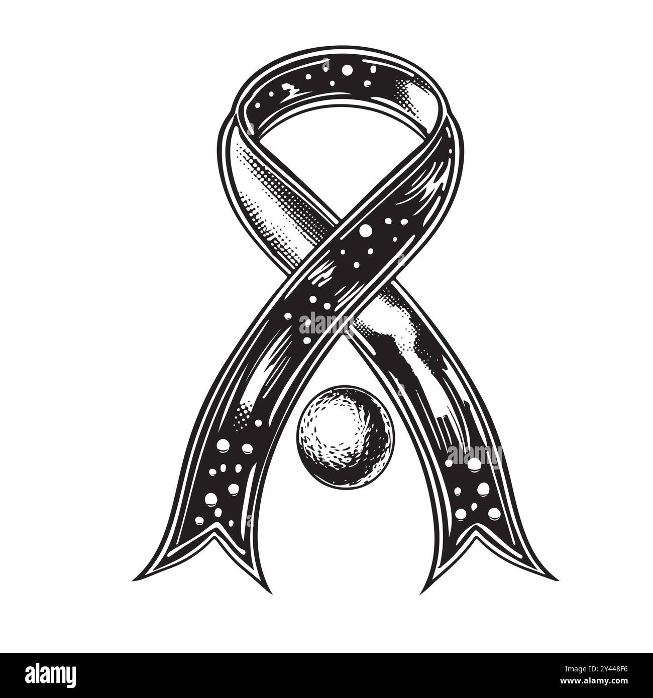 World cancer day 4th February ribbon in black isolated on white ...