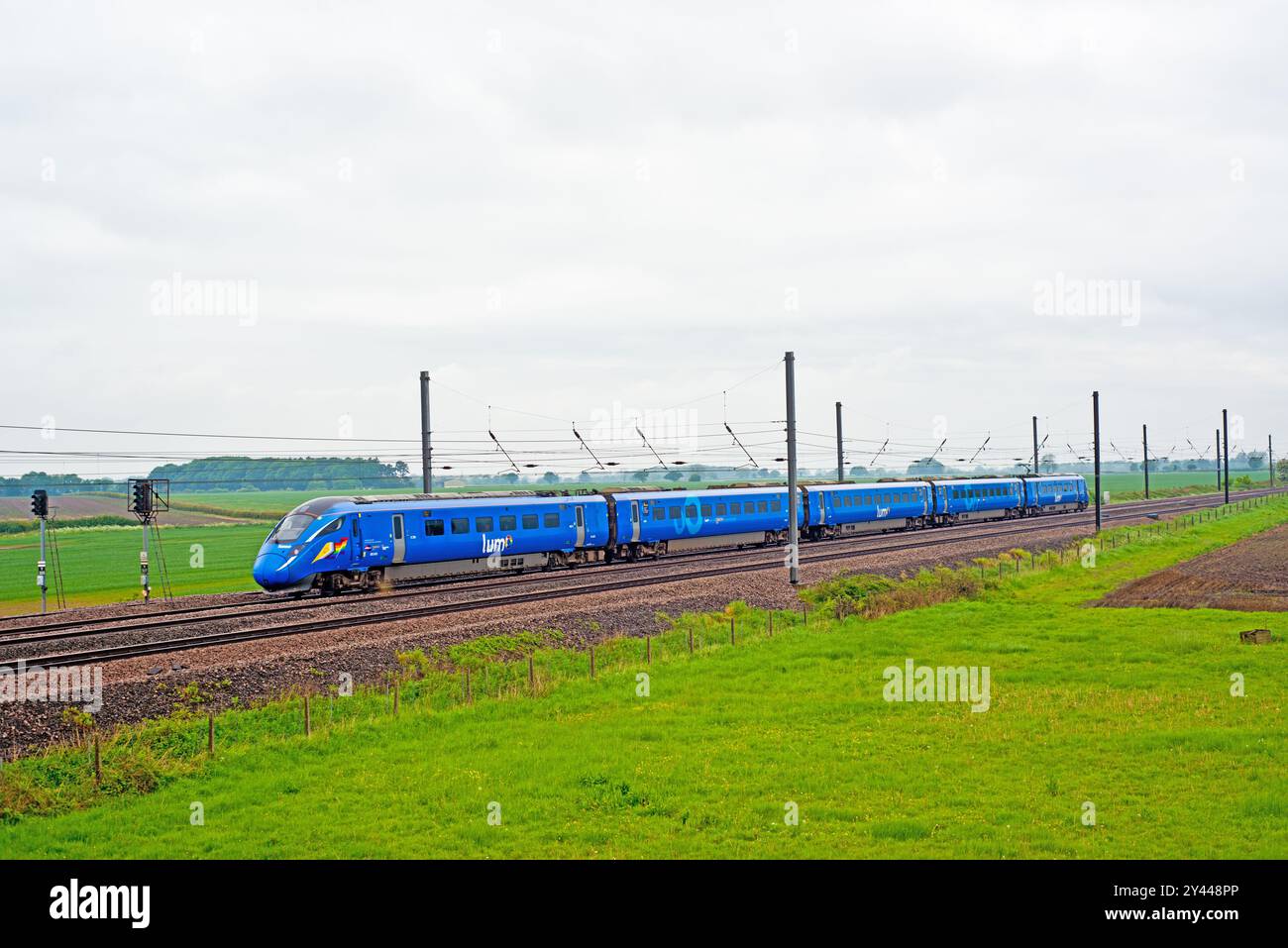 Lumo Train, Shipton by Beningbrough, North Yorkshire, England Stock ...