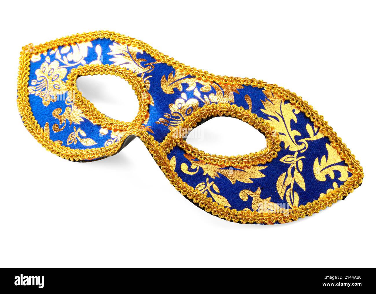 Beautiful blue carnival mask on white background Stock Photo - Alamy