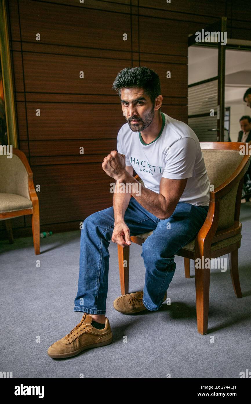 NEW DELHI, INDIA - SEPTEMBER 11: Boxer Vijender Singh during a grand meet-up of 7 Sporting Stars ...