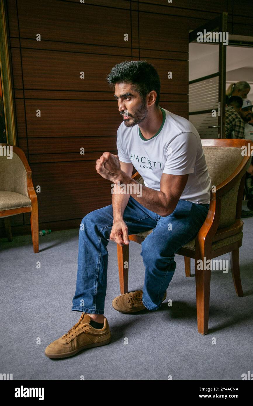 NEW DELHI, INDIA - SEPTEMBER 11: Boxer Vijender Singh during a grand meet-up of 7 Sporting Stars ...
