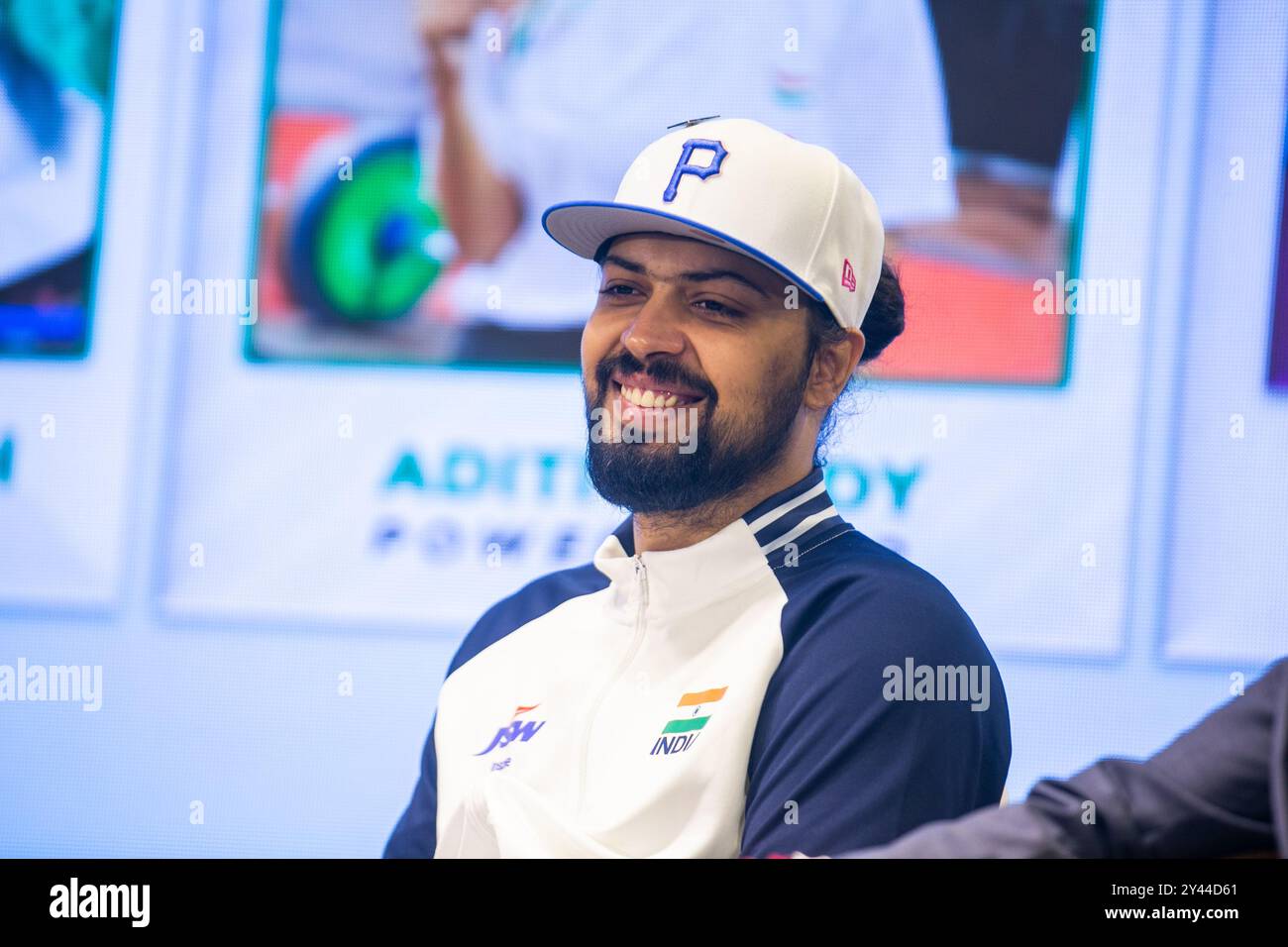 NEW DELHI, INDIA - SEPTEMBER 11: Pranav Soorma (won the silver medal in the men's club throw F51 ...