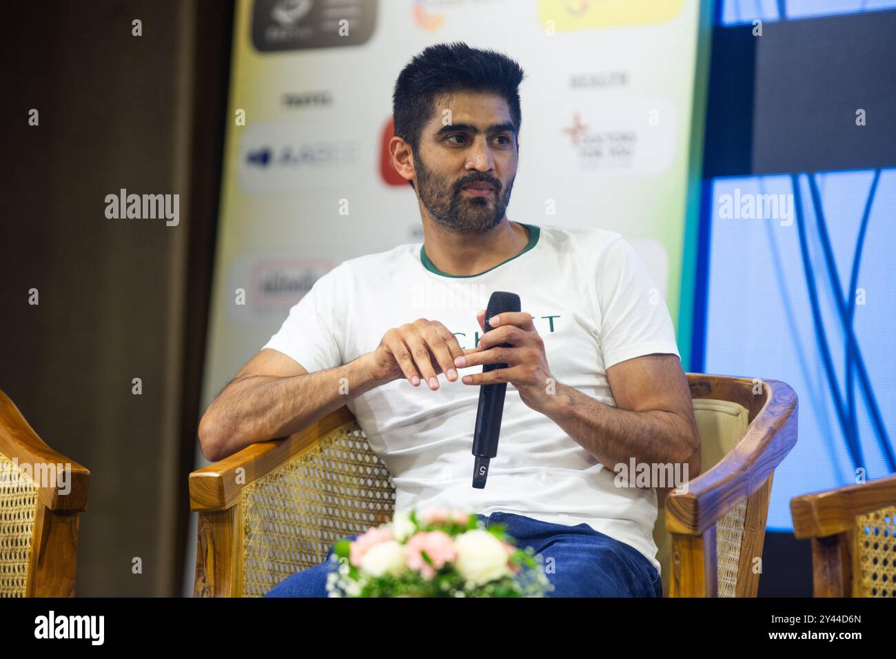 NEW DELHI, INDIA - SEPTEMBER 11: Boxer Vijender Singh during a grand meet-up of 7 Sporting Stars ...