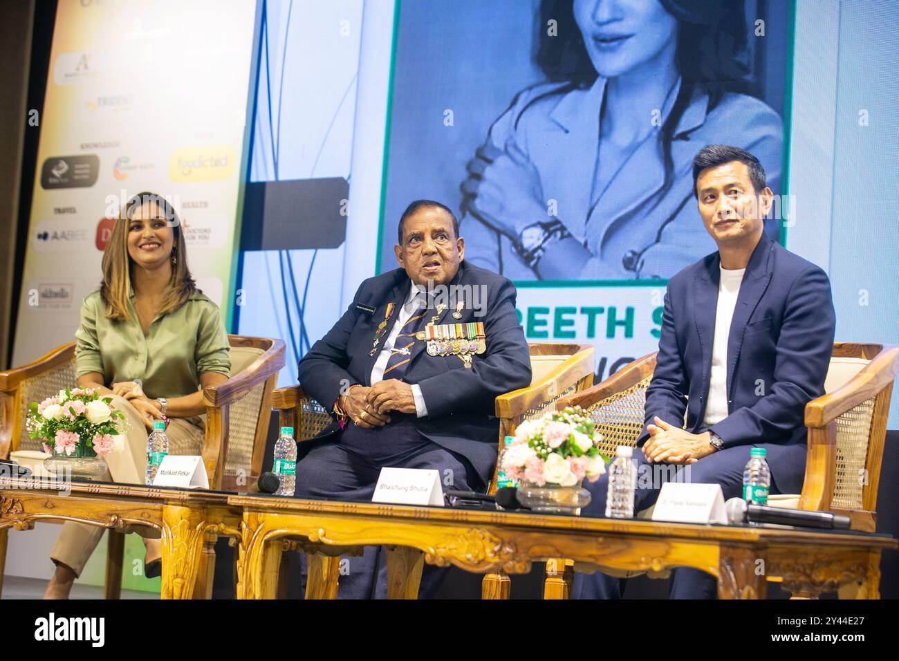 NEW DELHI, INDIA - SEPTEMBER 11: Heena Sidhu (Shooting), Murlikant Rajaram Petkar (Swimming ...
