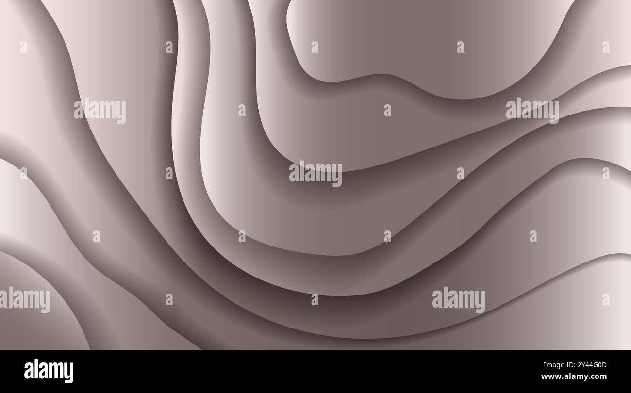 Abstract image with layered curves in various shades of brown. Smooth gradients and overlapping ...