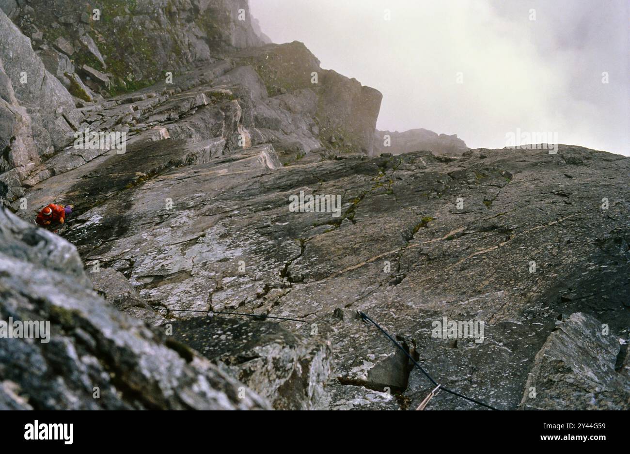 The norwegian climber Kjell Skåre climbing the Rimmon route (also ...