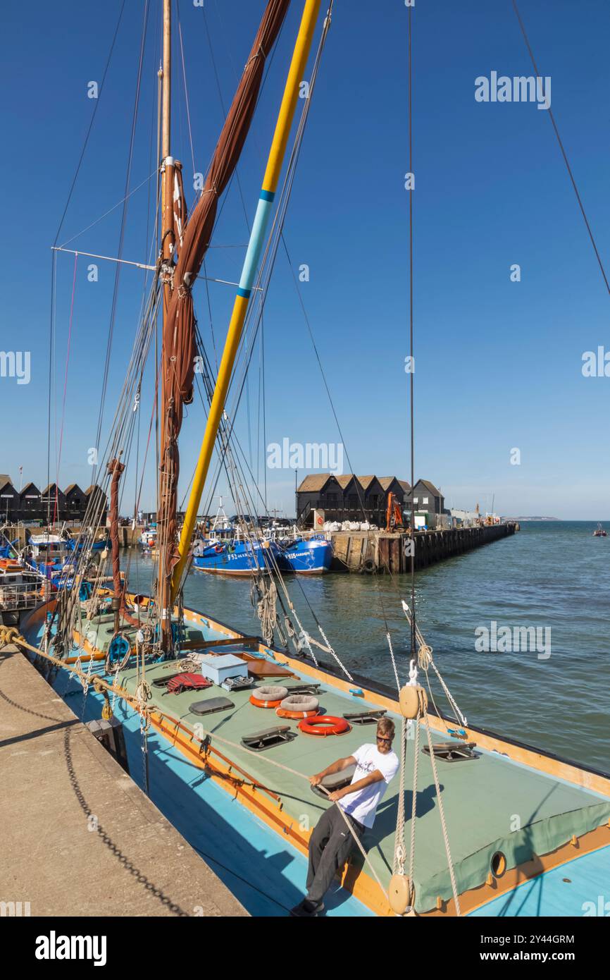 England, Kent, Whitstable, Whitstable Harbour, Historic Wooden Sailing ...