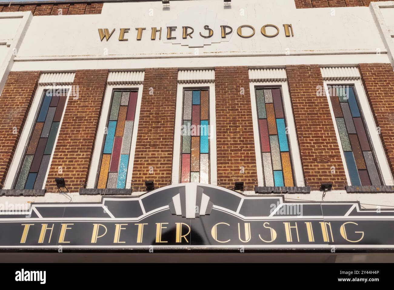 England, Kent, Whitstable, Frontage of The Peter Cushing Wetherspoon Pub, Former Art Deco Style ...