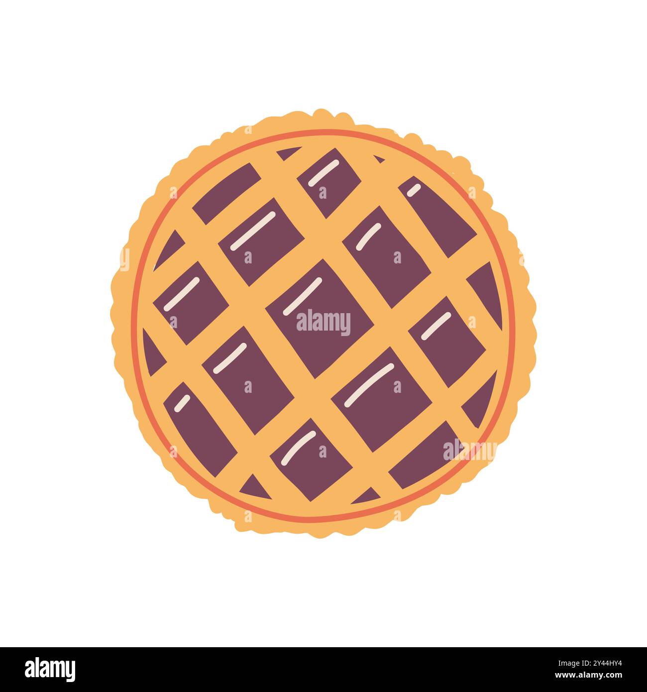 Autumn apple pie, cute hand drawn seasonal object. Vector illustration ...