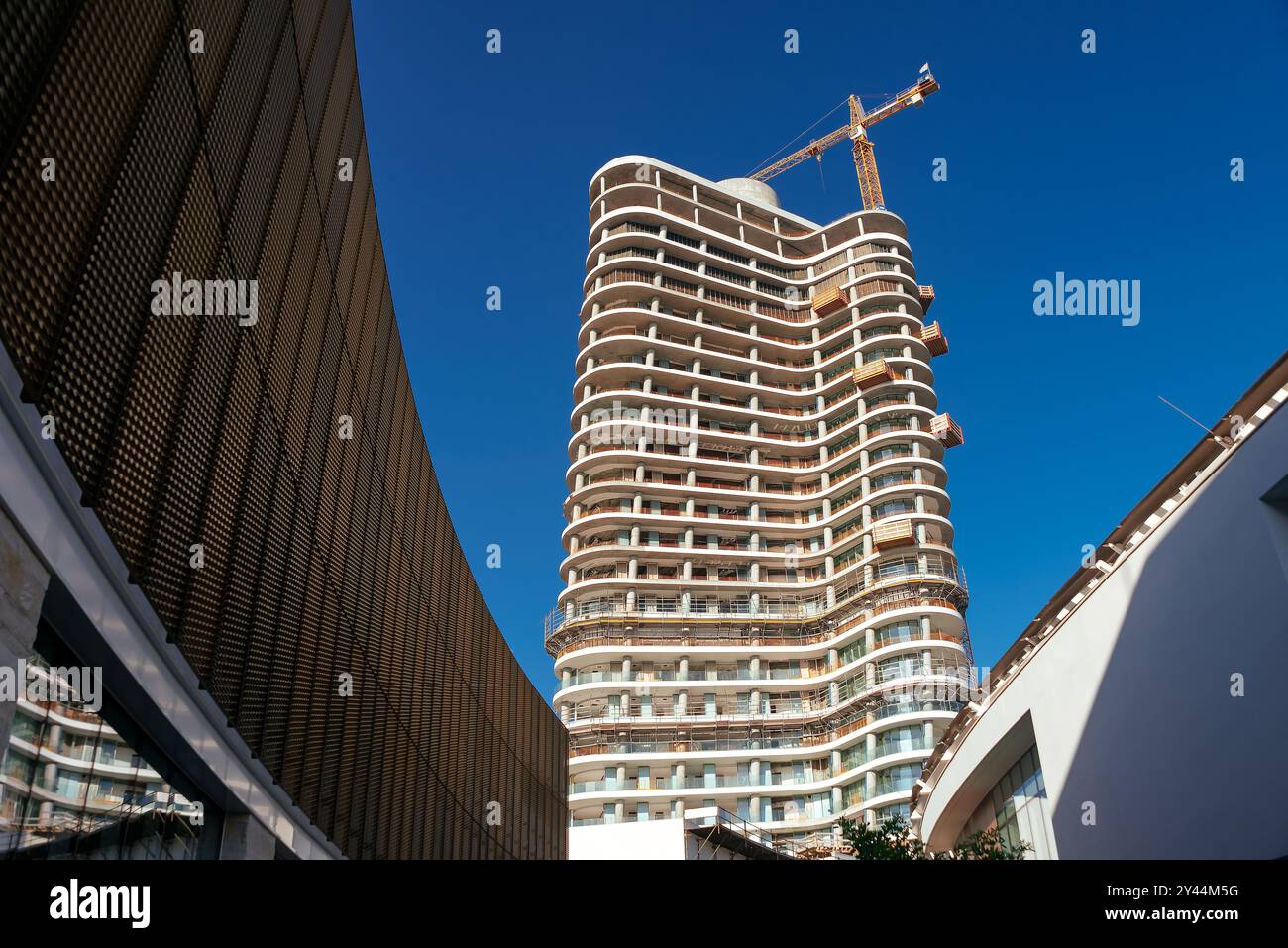 Modern residential tower is being built in Ayia Napa Marina, Cyprus ...