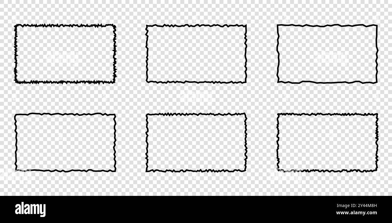 Torn paper edge rectangle Black and White Stock Photos & Images - Alamy