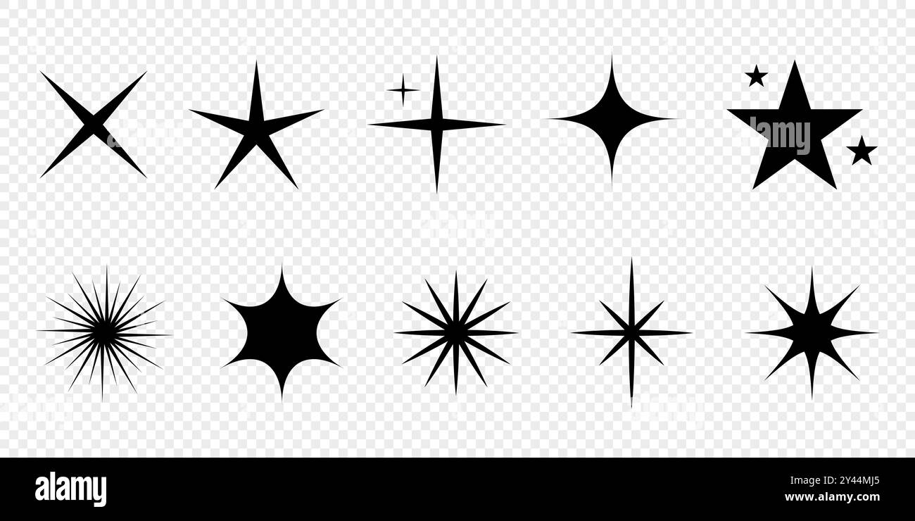 Set of blinking stars. Set sparkle icon Stock Vector Image & Art - Alamy