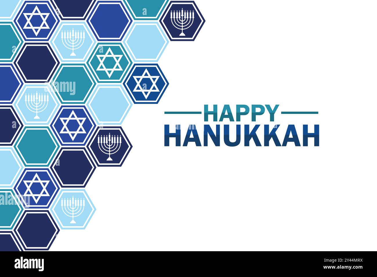 Happy Hanukkah wallpaper with shapes and typography, banner, card ...