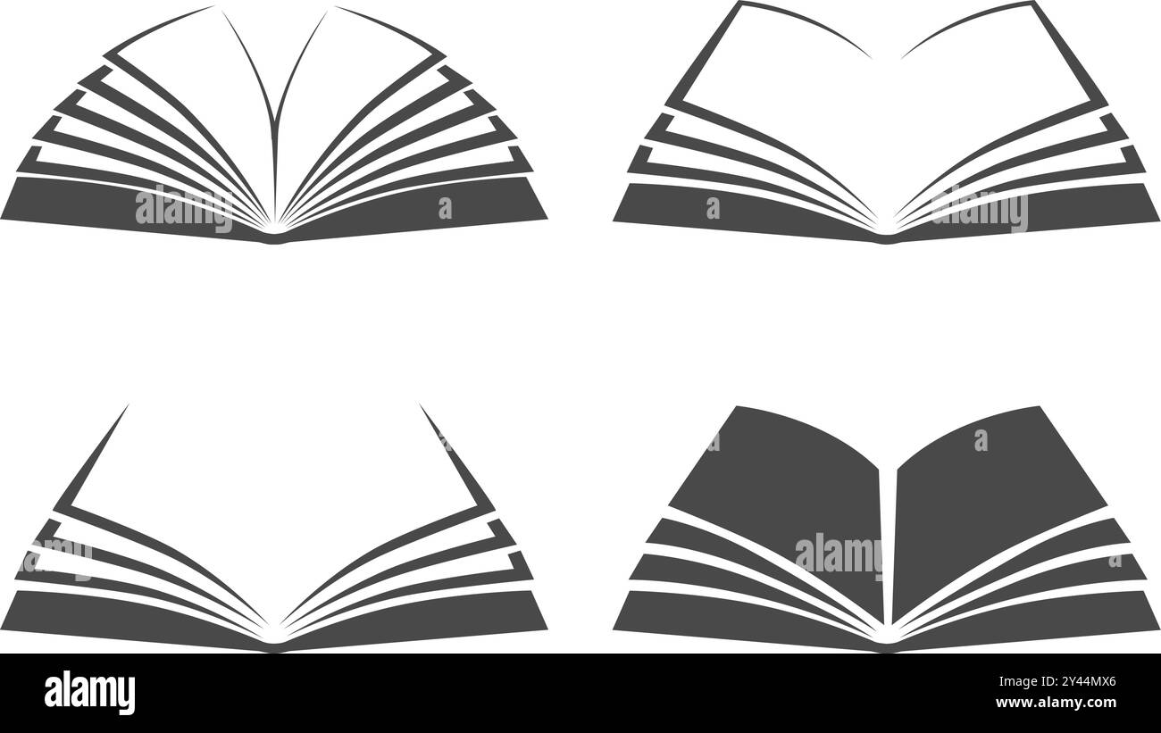 Open book illustration logo hi-res stock photography and images - Alamy