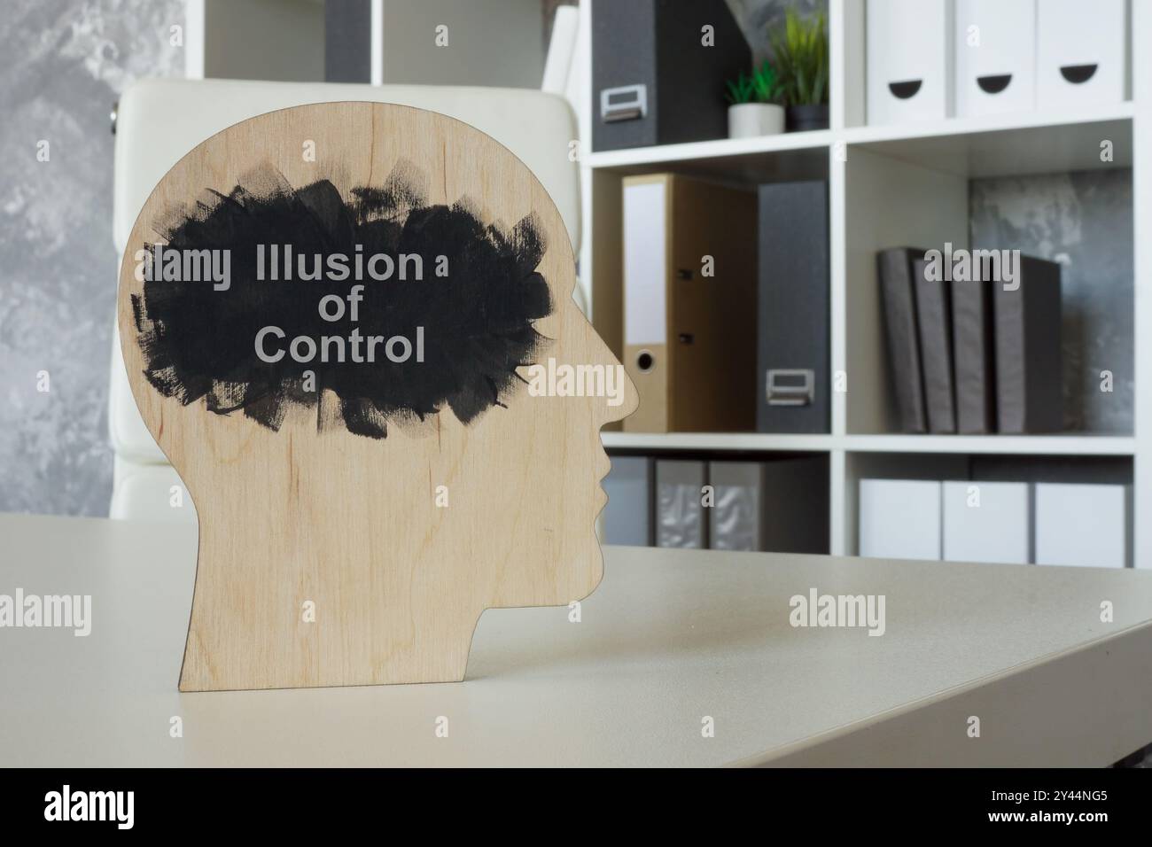 Head model with the phrase illusion of control. Cognitive bias and ...