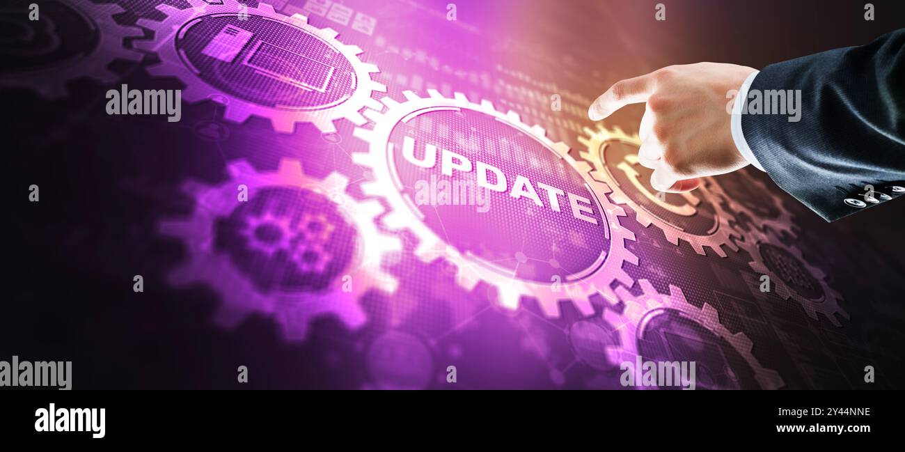 Update progress concept. Software upgrade icon on virtual screen Stock ...