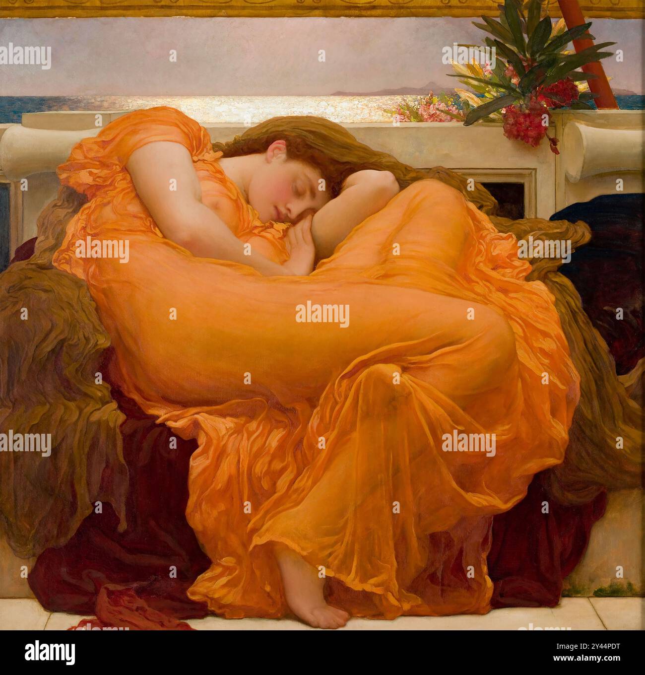 FREDERIC LEIGHTON (1830-1896) English artist. His "Flaming June" 1895 ...