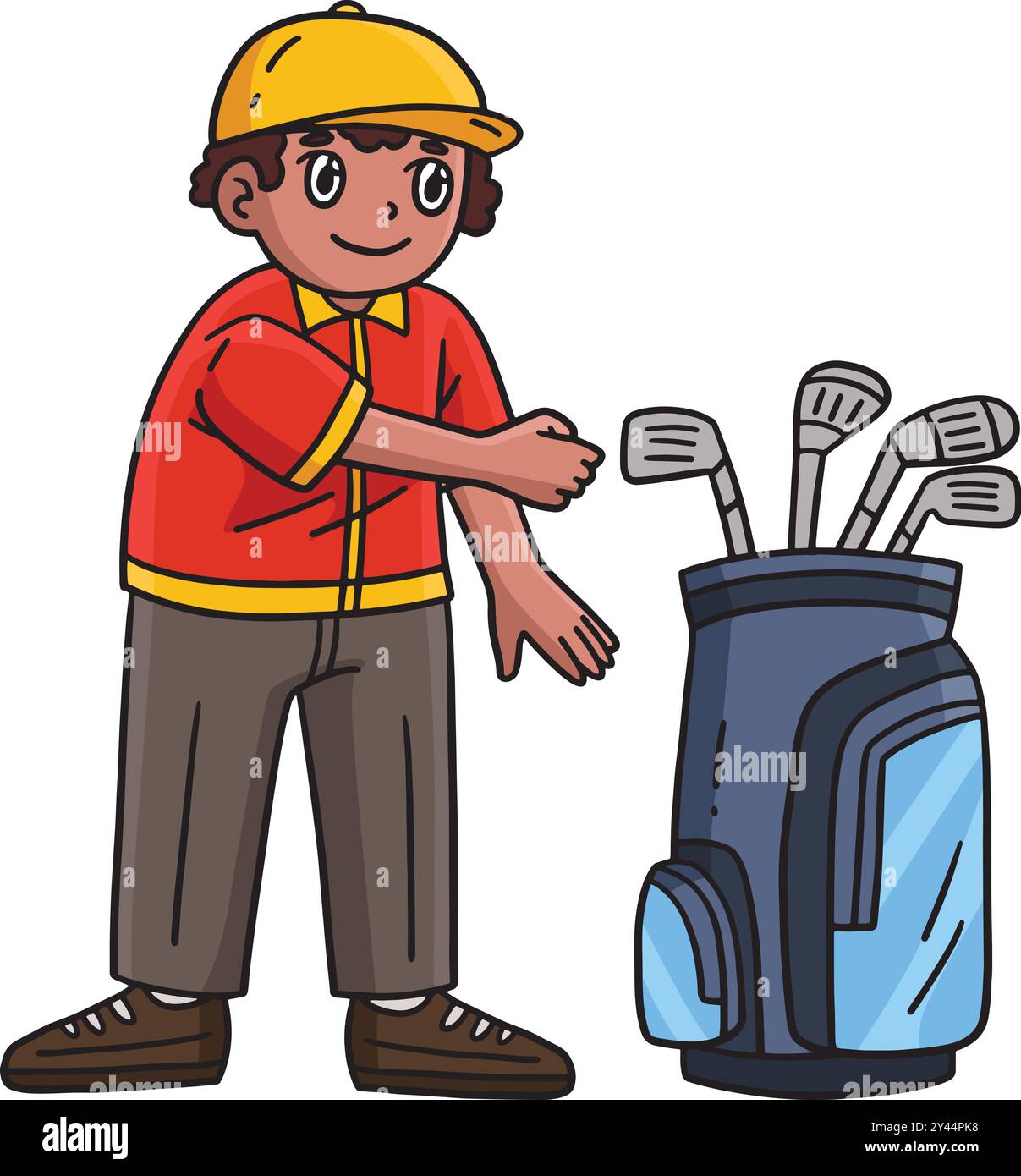 Golf Golfer Choosing Club Cartoon Colored Clipart Stock Vector Image ...