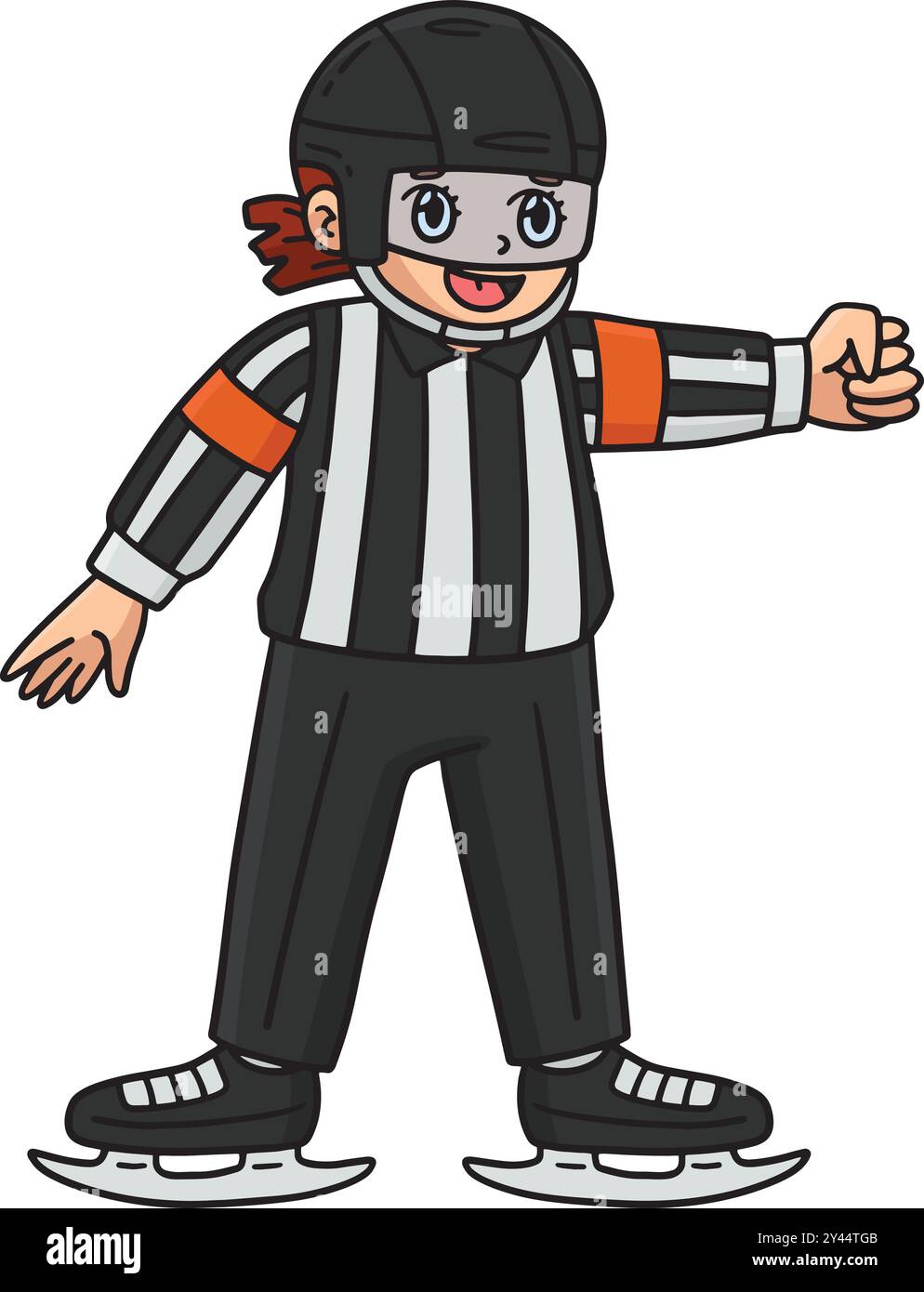 Ice Hockey Female Referee Cartoon Colored Clipart Stock Vector Image ...
