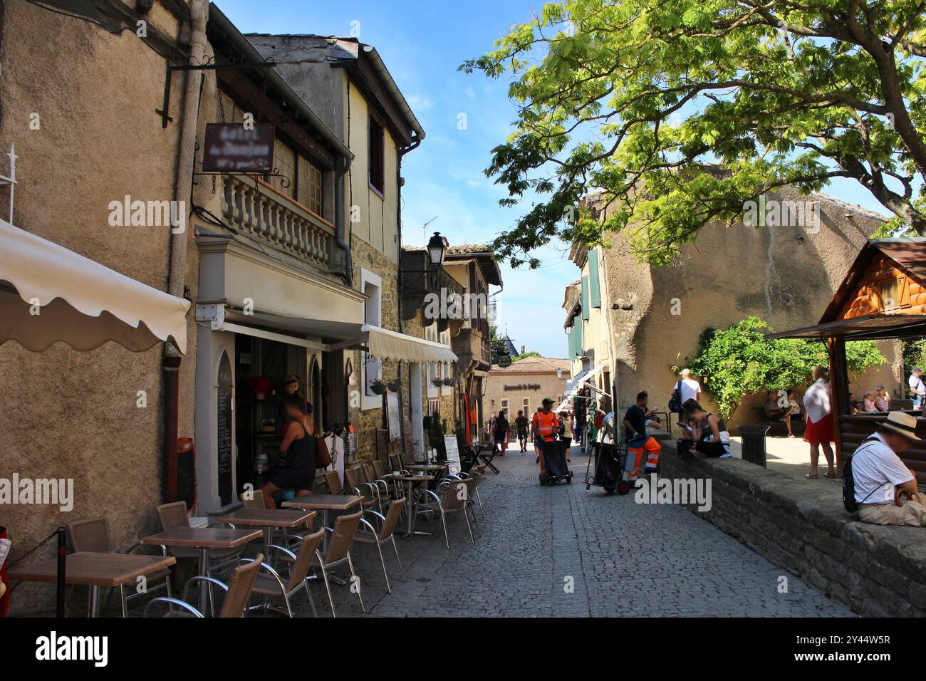 Old town inside the Wall of Carcassonne, France Stock Photo - Alamy