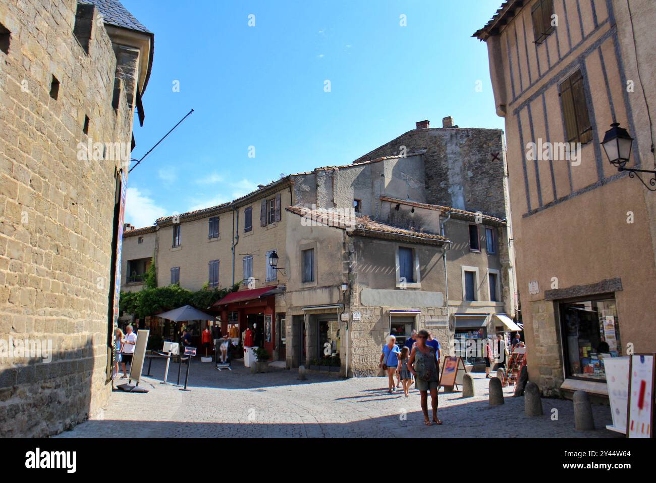 Old town inside the Wall of Carcassonne, France Stock Photo - Alamy