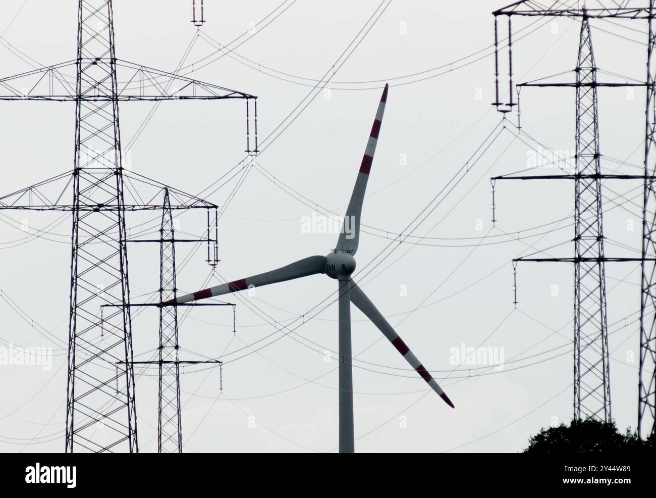 energy supply with power poles and lines in a power grid power poles ...