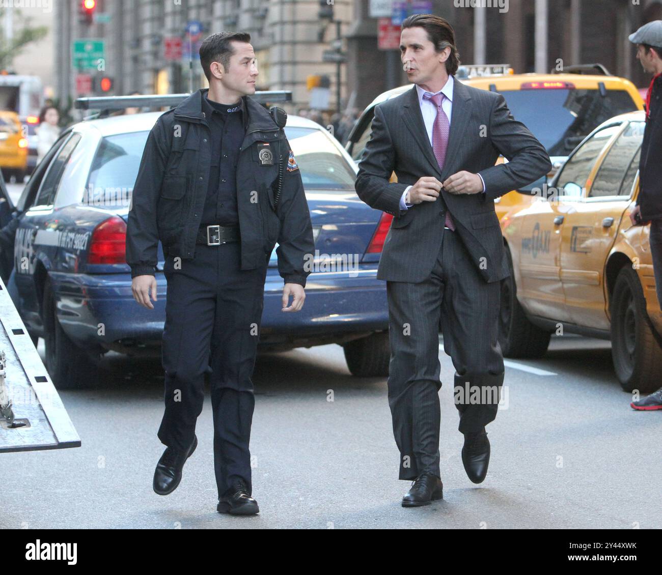 Joseph Gordon-Levitt and Christian Bale are seen on the set of 'The ...
