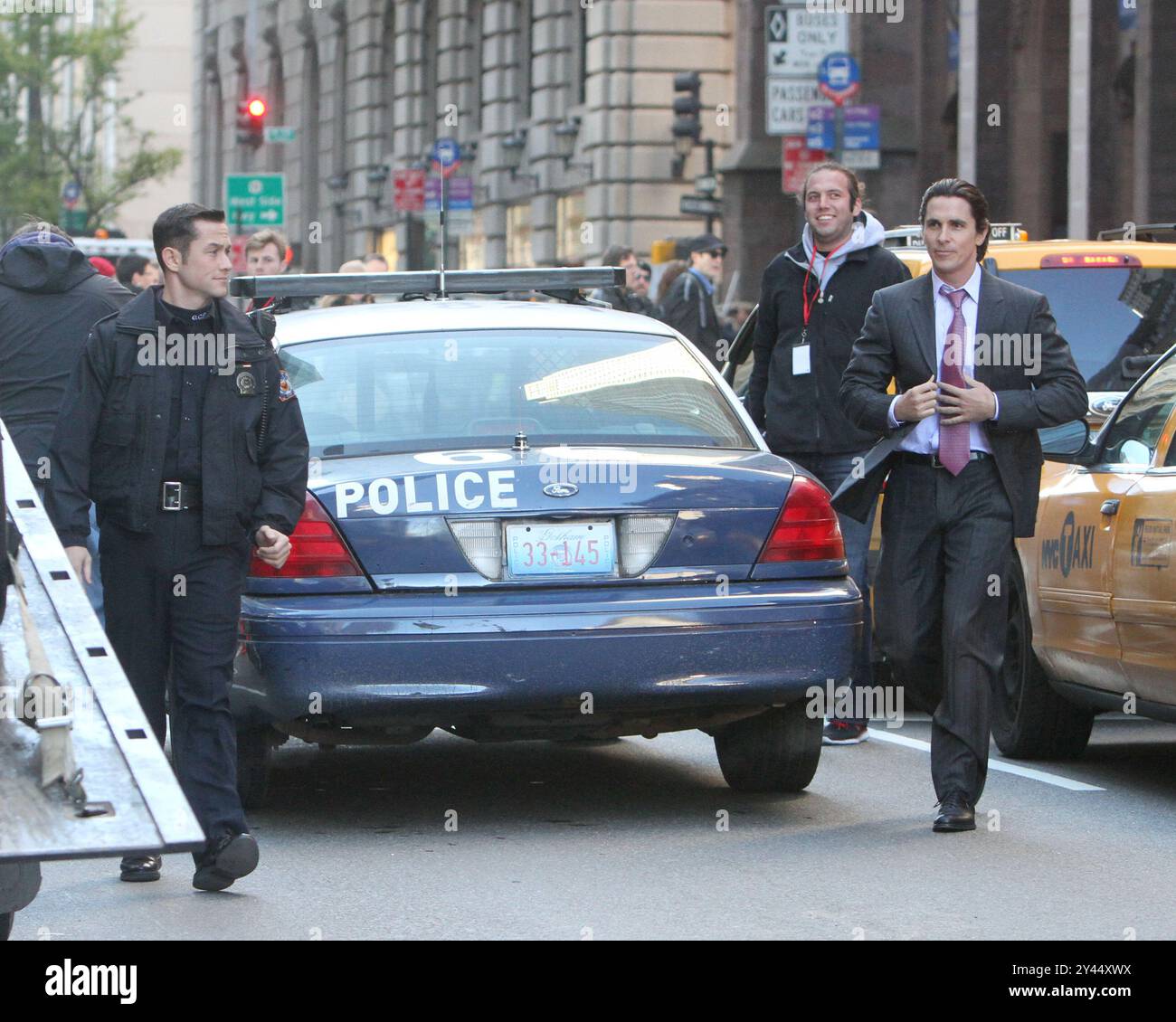 Joseph Gordon-Levitt and Christian Bale are seen on the set of 'The ...