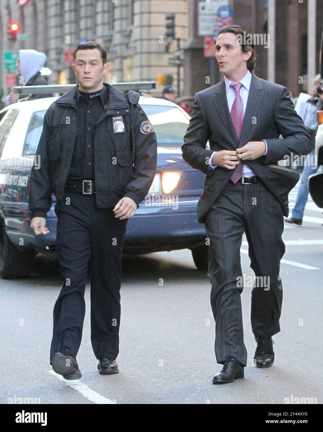 Joseph Gordon-Levitt and Christian Bale are seen on the set of 'The ...