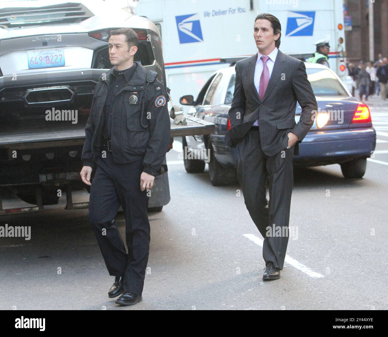 Joseph Gordon-Levitt and Christian Bale are seen on the set of 'The ...