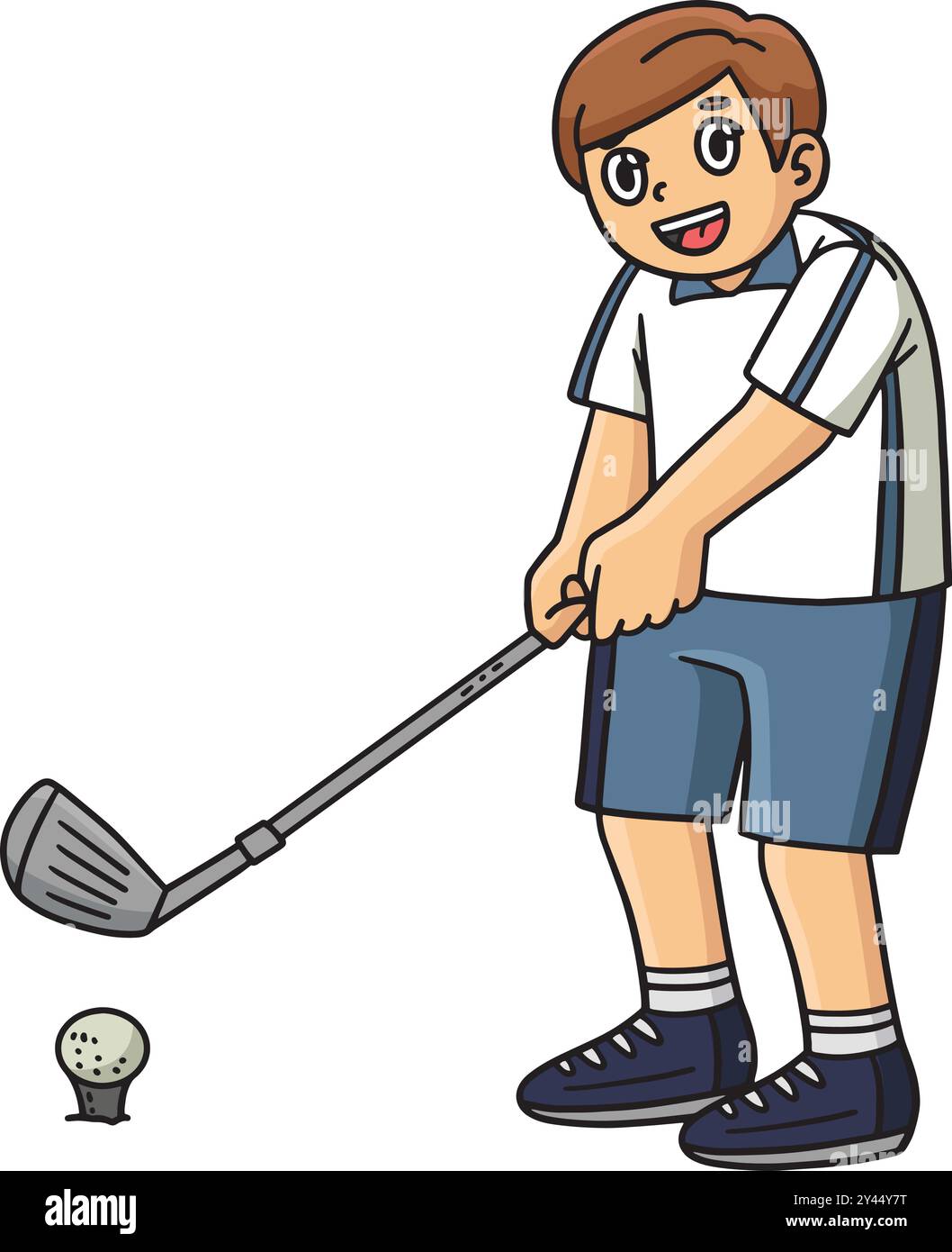 Golf Golfer Getting Ready to Hit Cartoon Clipart Stock Vector Image ...