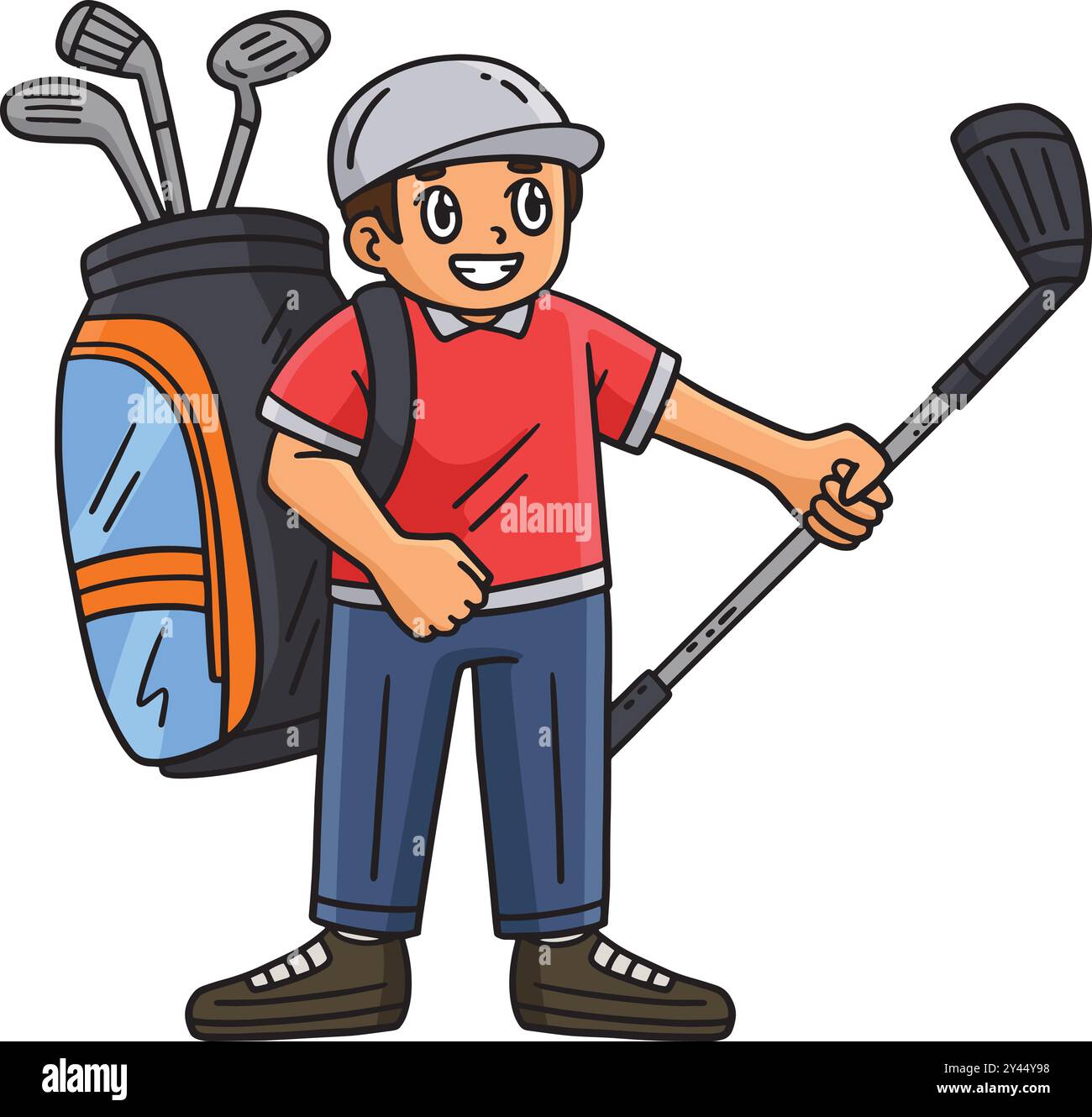 Golf Caddie with a Club Cartoon Colored Clipart Stock Vector Image ...