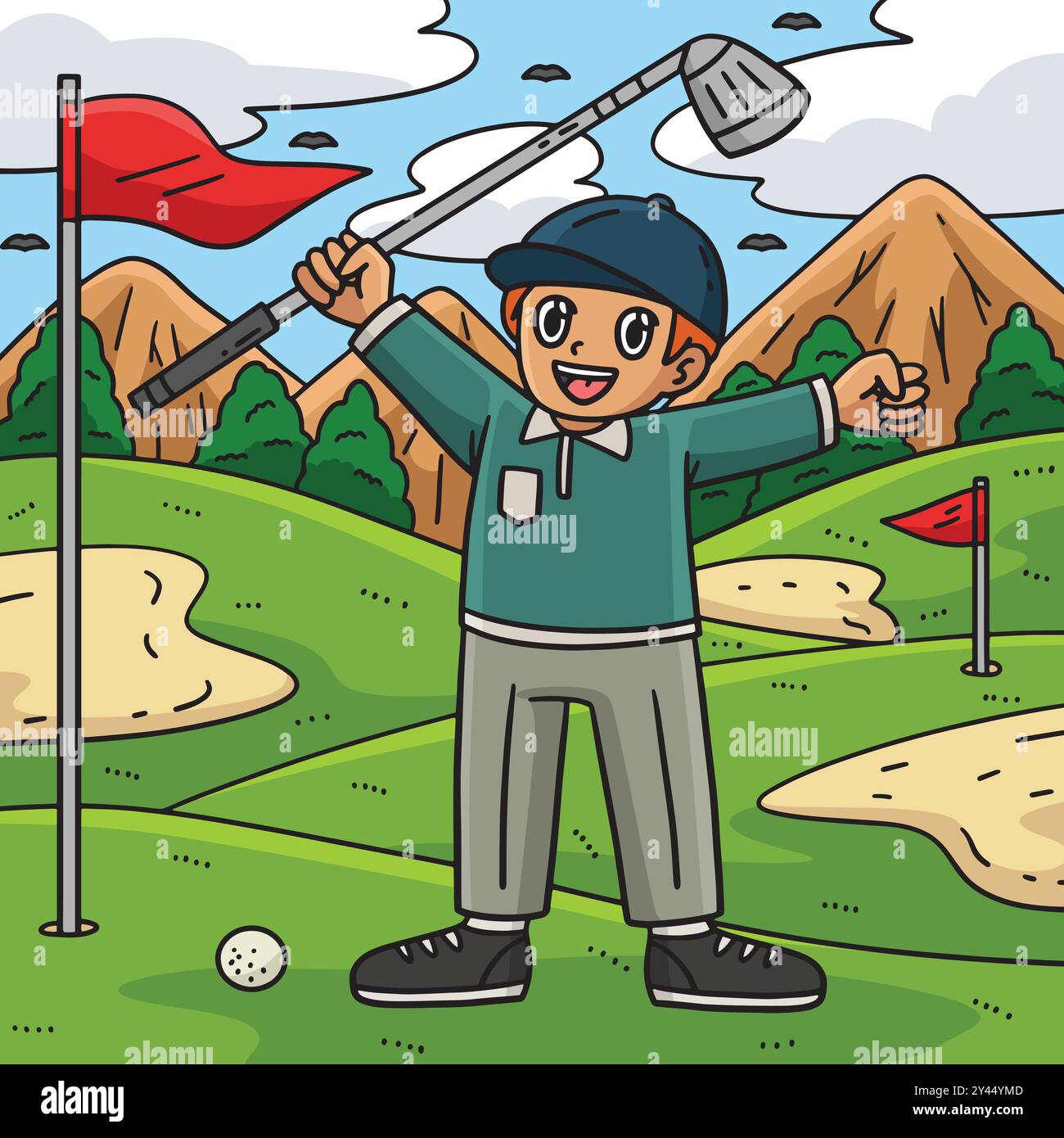 Golf cartoon hole in one hi-res stock photography and images - Alamy