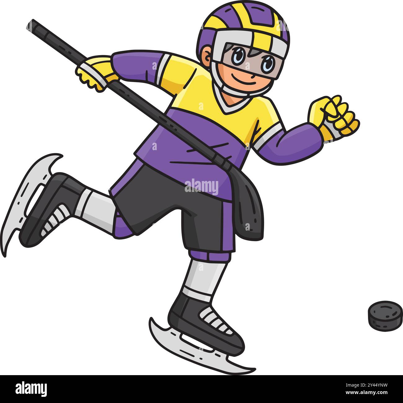 Ice Hockey Player Chasing Hockey Puck Clipart Stock Vector Image & Art ...