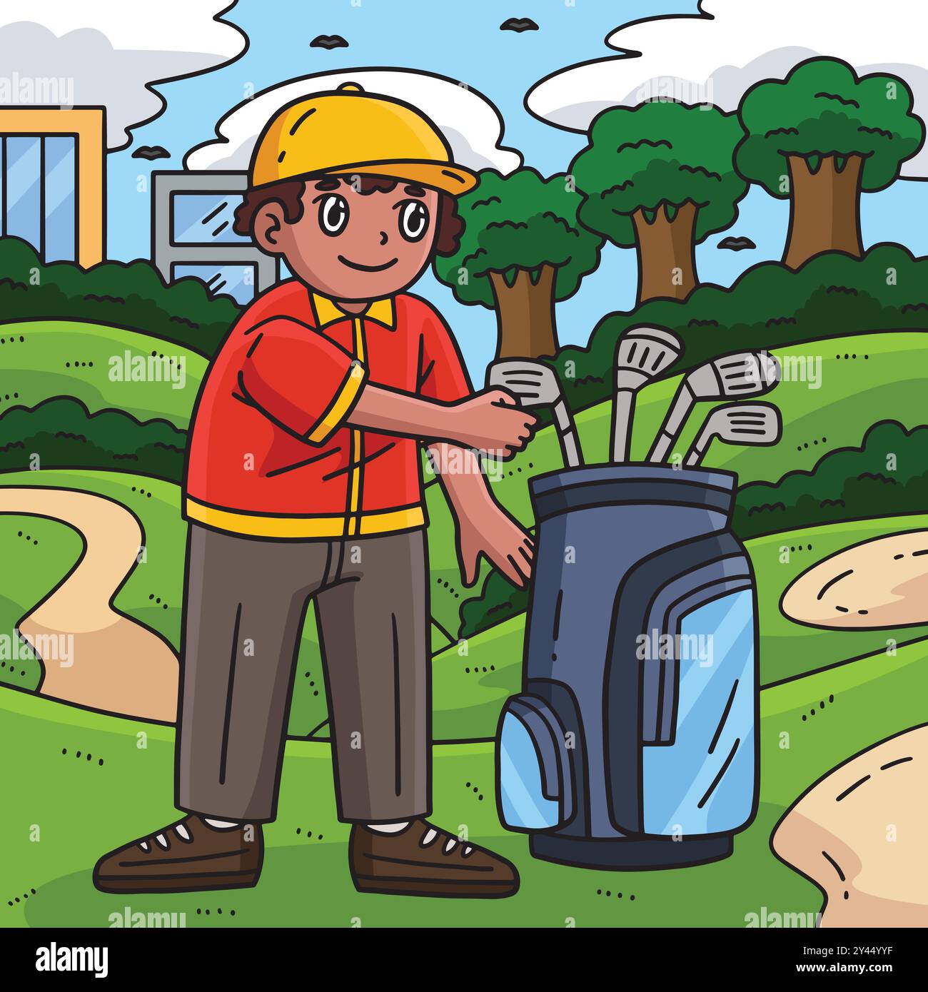 Cartoon golfer hi-res stock photography and images - Alamy
