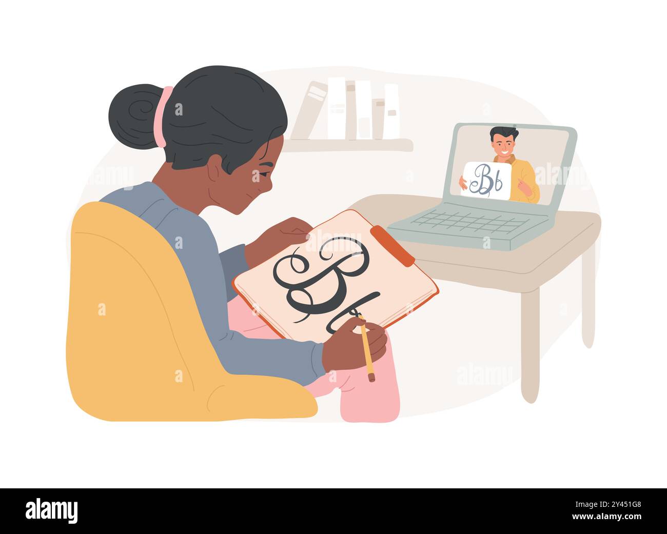 Calligraphy isolated cartoon vector illustrations Stock Vector Image ...