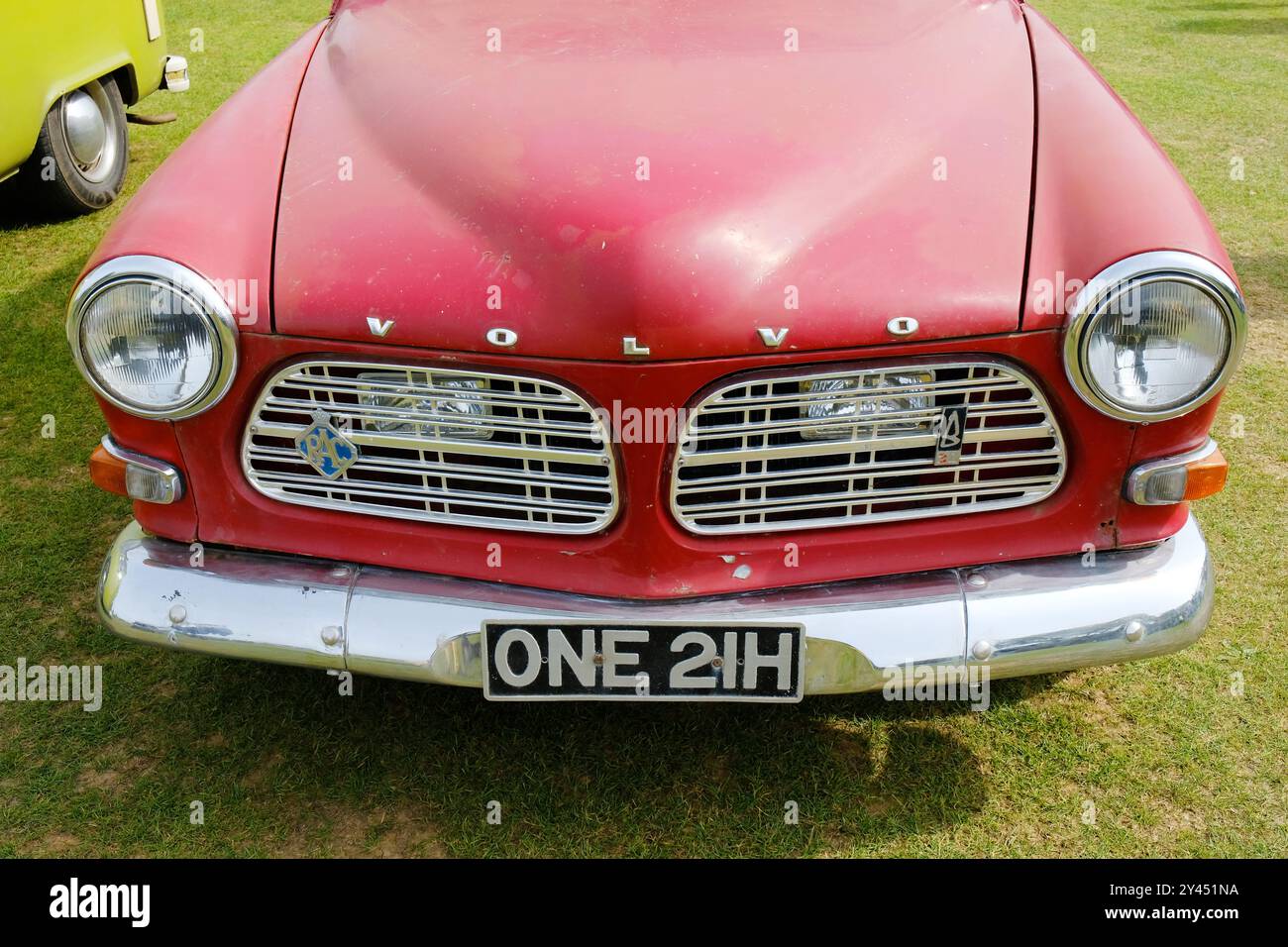 Close-up of the front of a 1970 Volvo P130 - John Gollop Stock Photo ...