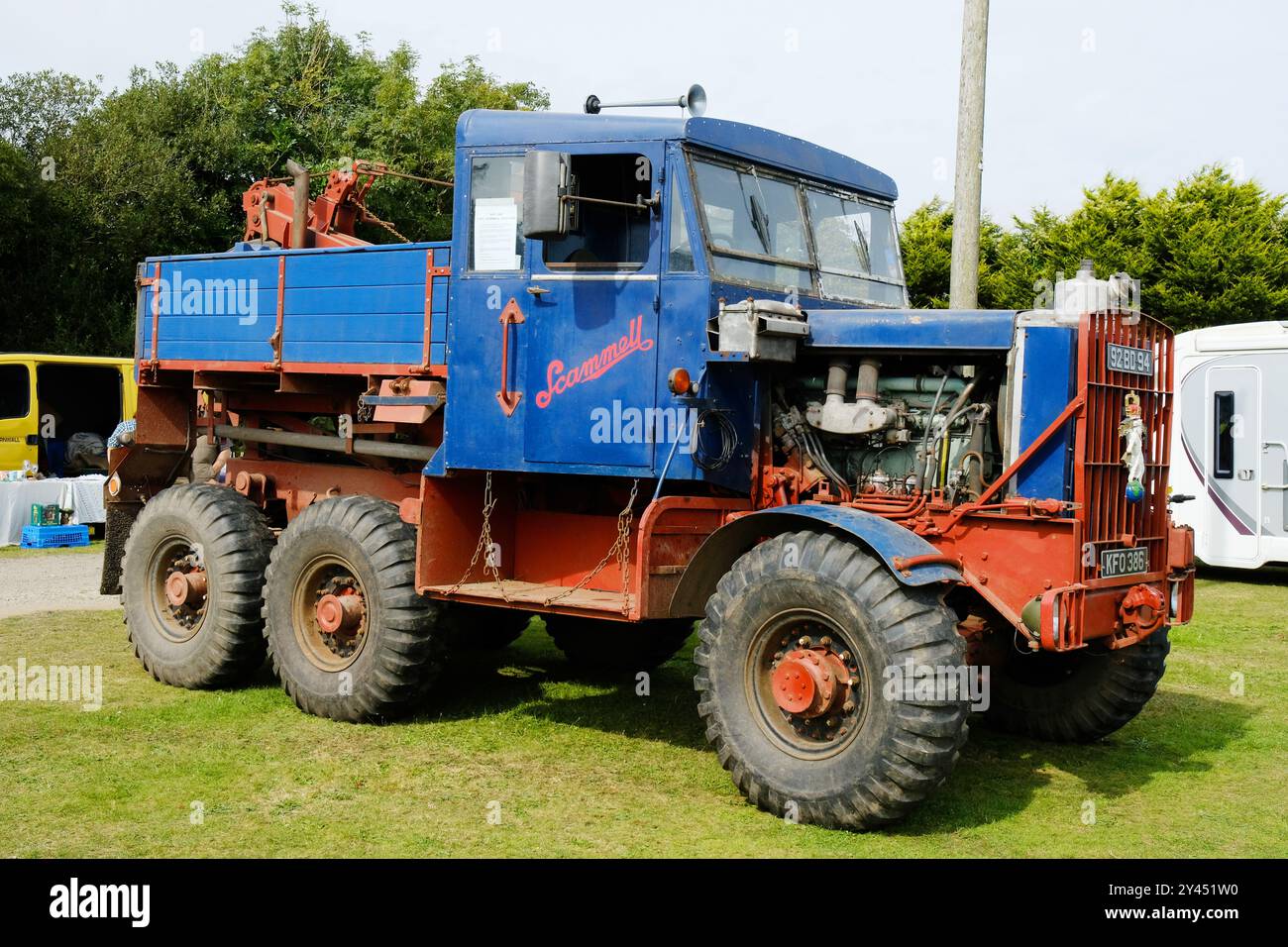 Side view of a 1955 Scammell Explorer truck - John Gollop Stock Photo ...