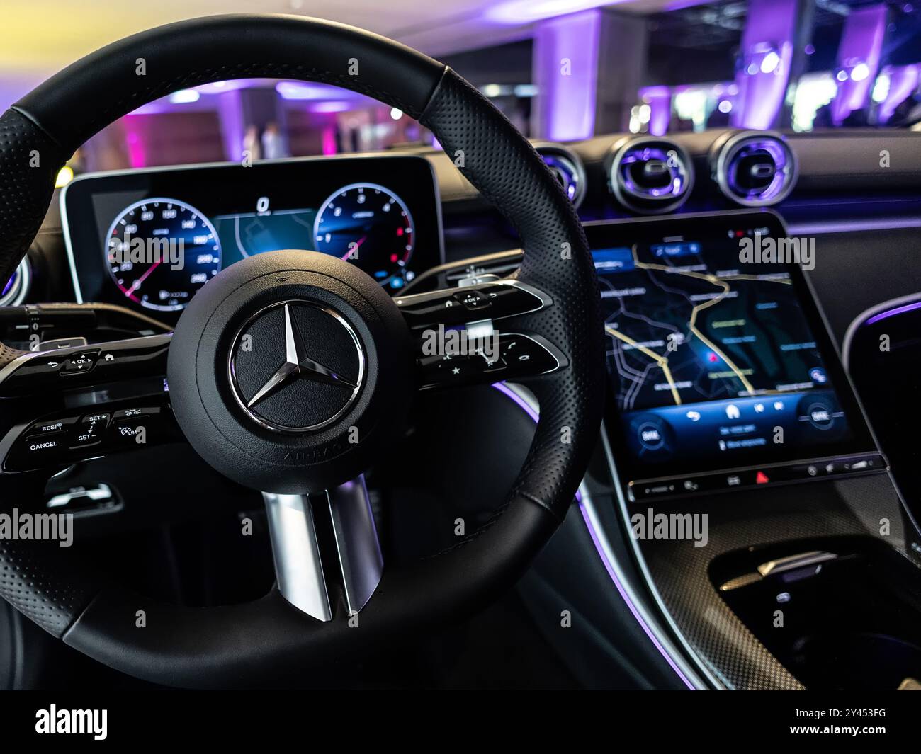 Kyiv, Ukraine - September 12: Mercedes-Benz luxury car interior ...