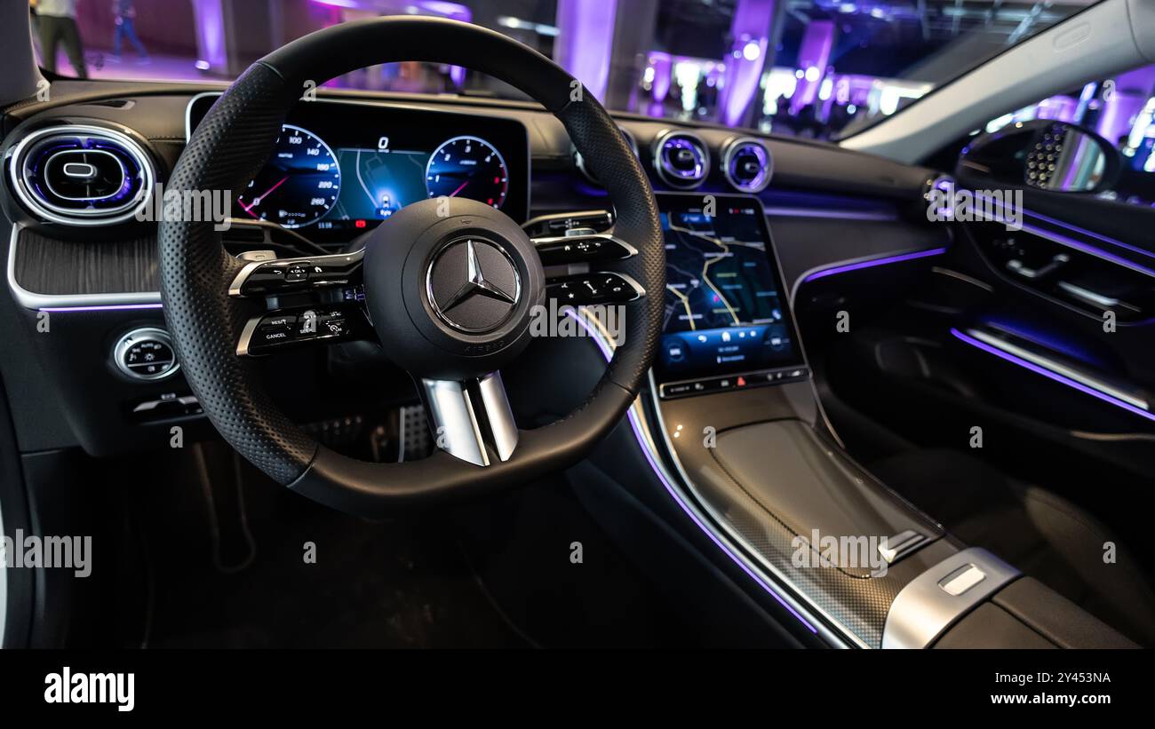 Kyiv, Ukraine - September 12: Mercedes-Benz luxury car interior ...
