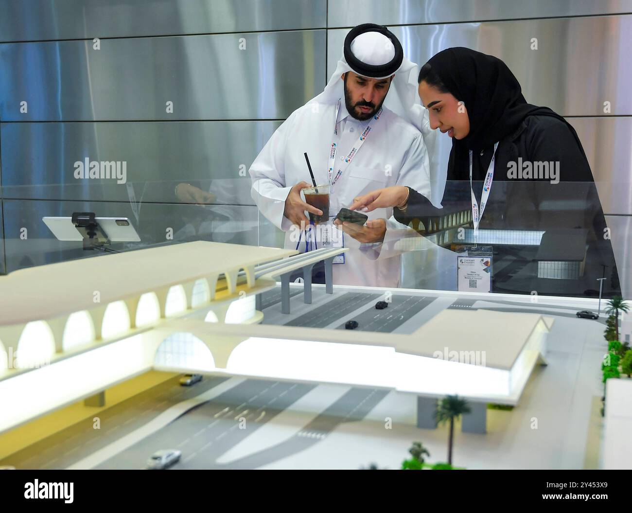 THE CONTEQ EXPO24 OPENING IN DOHA People visit Qatar Rail booth during ...