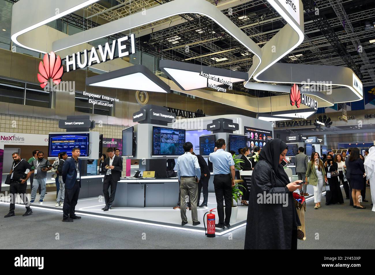 THE CONTEQ EXPO24 OPENING IN DOHA People visit at Huawei pavilion at ...