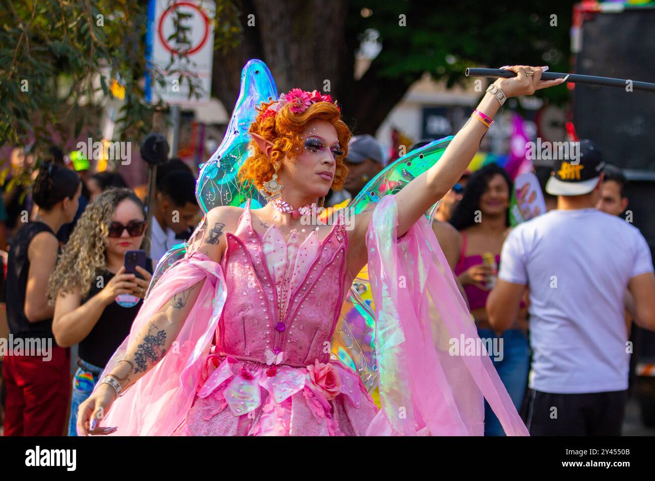 Goiania, Goias, Brazil – September 08, 2024: A trans woman, all dressed ...