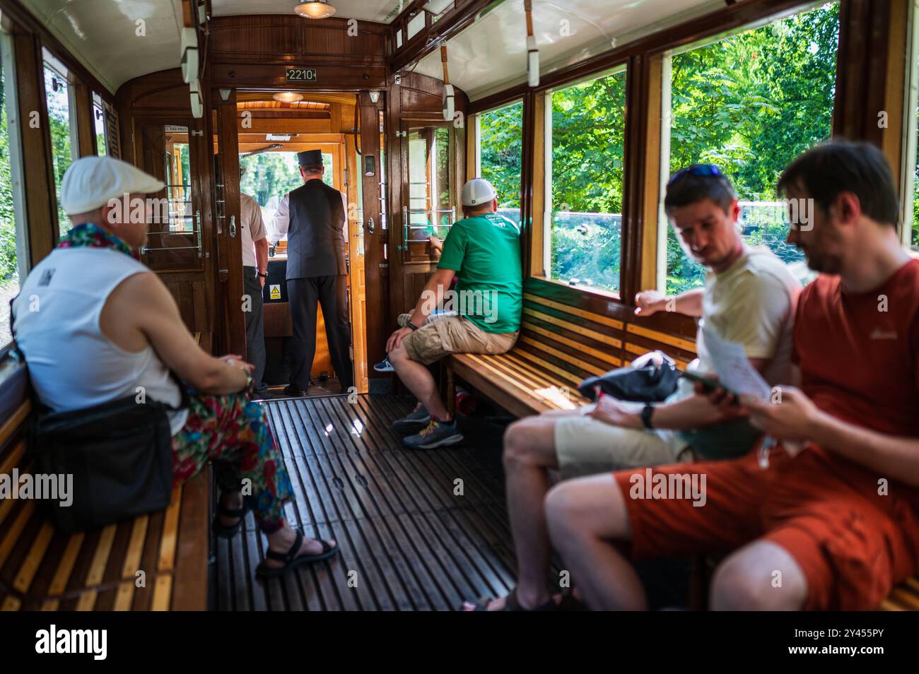 Historic Tram Line 41, restored from 1930, with real tram conductor ...